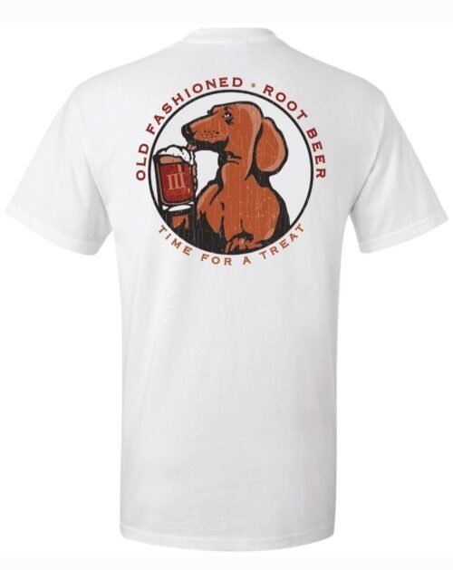 Root Beer Tee – White | III Dachshunds Brewing